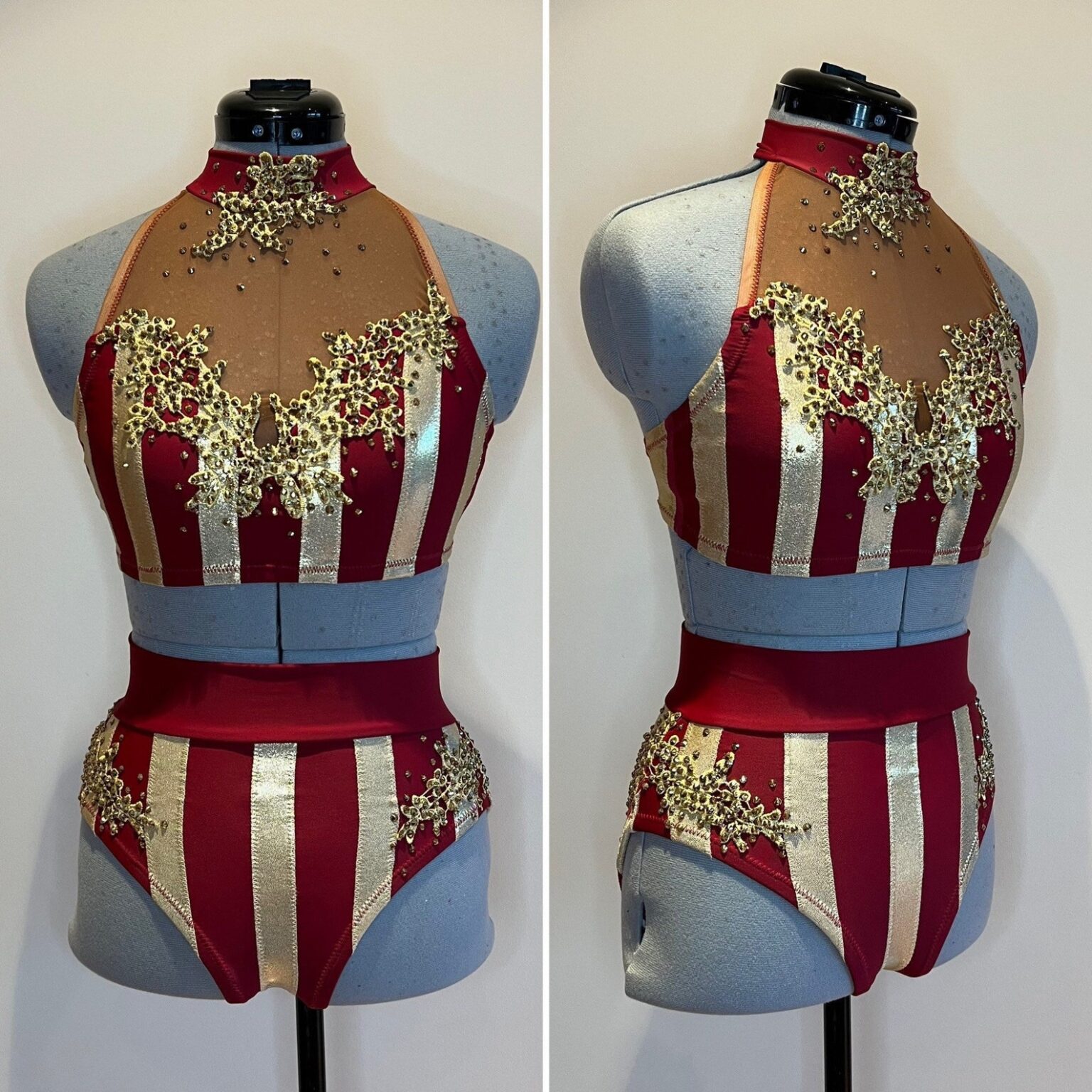 CUSTOMISABLE Two Piece Striped Costume - Cirque Wear by Shelley